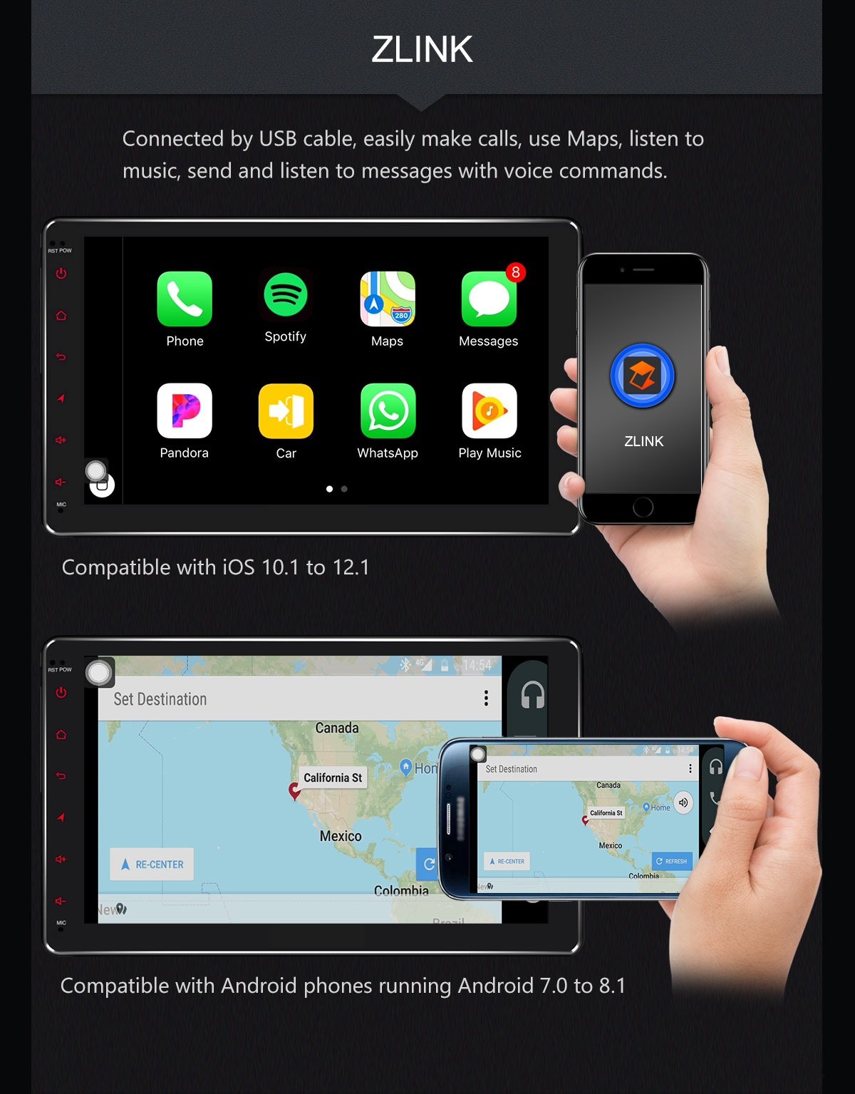 9 inch Universal Multimedia Head unit Android 9 WIRELESS CAR PLAY – EC ...