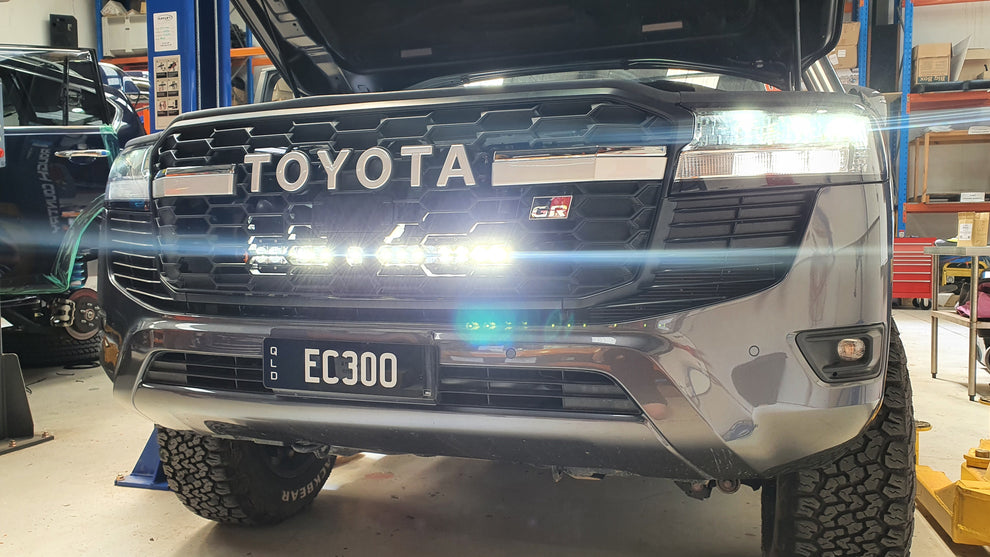 Behind Grille Light Bar Bracket to suit 300 Series Landcruiser – EC Offroad